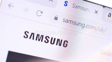Samsung Website Address In Browser And Logo On The Computer Screen