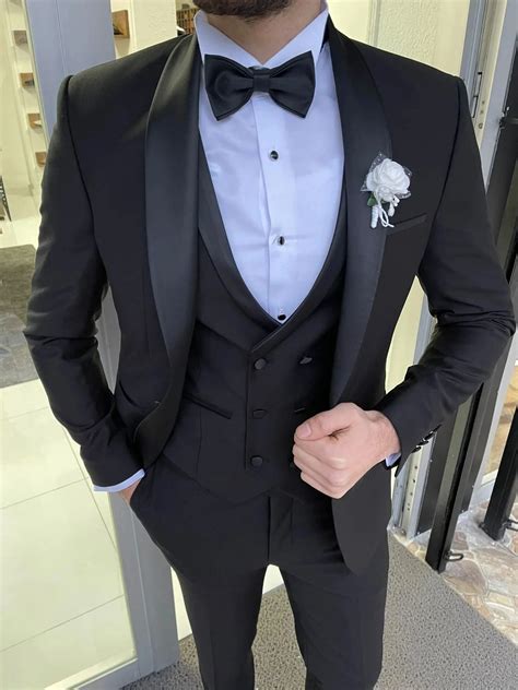 Trajes De Boda Para Hombre Esmoquin Ajustado Con Solapa Piezas Formal El Mejor Novio
