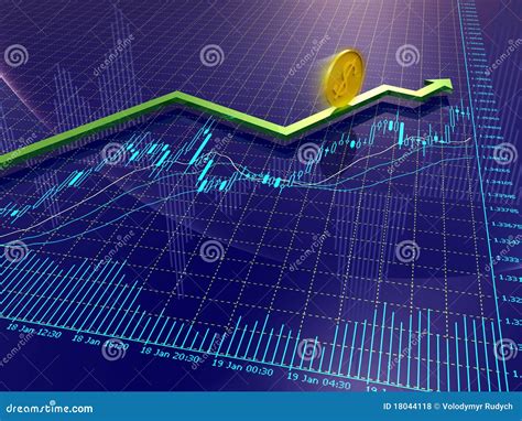 Forex Charts Arrow And Dollar Coin Stock Illustration Illustration Of Money Coins 18044118