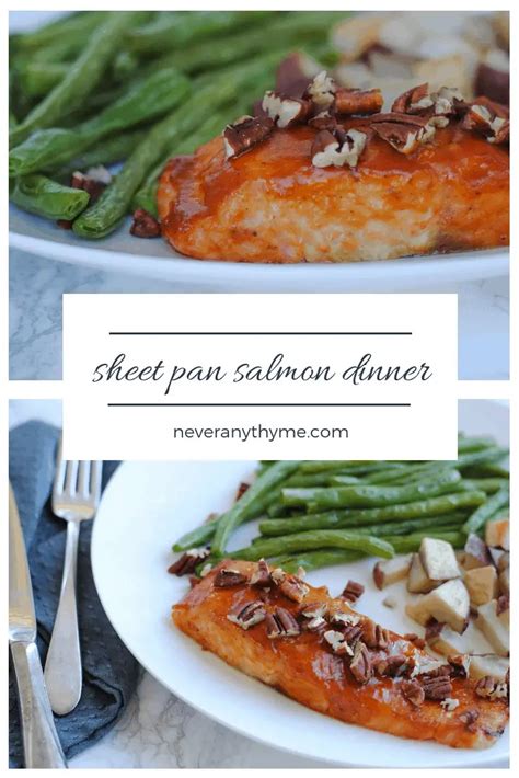 Sheet Pan Salmon Dinner With Green Beans And Potatoes Never Any Thyme