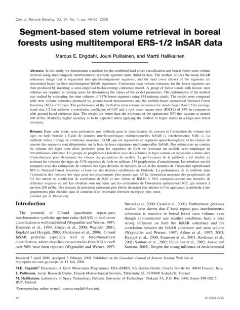 Pdf Segment Based Stem Volume Retrieval In Boreal Forests Using Multitemporal Ers 1 2 Insar Data