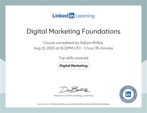 Muhammad Azeem On Linkedin Certificate Of Completion
