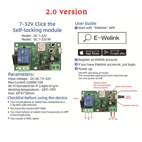 Diymore Ewelink Automatic Door Wifi Wireless Smart Switch Home Relay Module Usb Dc 5v Ac Dc 7