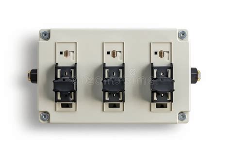 Close Up Of Switch Box With Three Outlets Stock Illustration