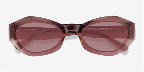 Francoise Cat Eye Crystal Brown Frame Prescription Sunglasses