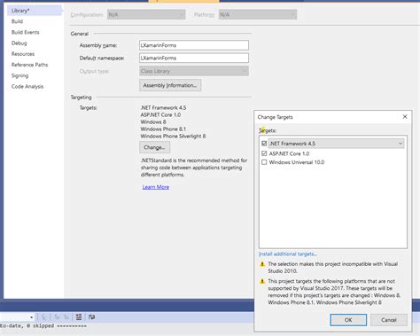 Xamarin Forms Adding Additional Targets To NET Portable Project Stack Overflow