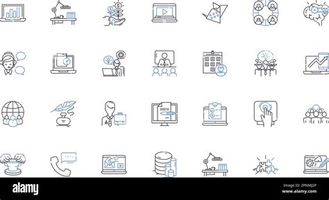 Summit And Congress Line Icons Collection Conference Symposium