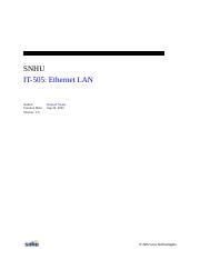 MS Ethernet LAN KS V Docx SNHU IT Ethernet LAN Author Creation Date Version