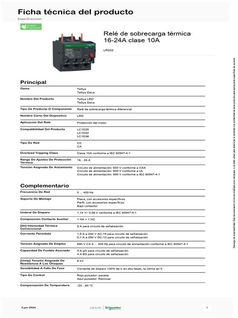 Schneider Electric Tesys Deca Overload Relays Lrd22 Pdf
