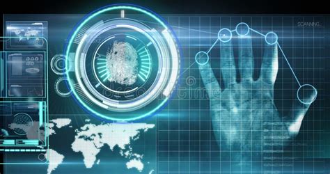 image of scopes scanning biometric fingerprint and medical data