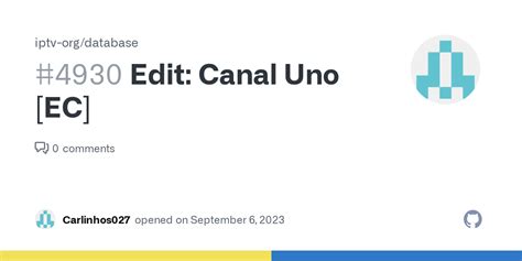 Edit Canal Uno Ec · Issue 4930 · Iptv Orgdatabase · Github