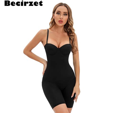 Women Sexy Underwire Rompers Black Shapewear Bodysuit Sexy Casual Body