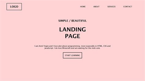 Create A Simple Landing Page Using Html And Css Ever Known To Mankind