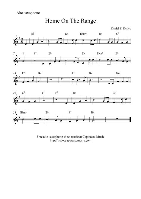 Free Printable Alto Saxophone Sheet Music