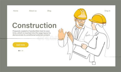 Vector Landing Page Of Architecture Works Stock Illustration