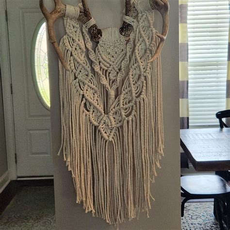 Macrame Antler Tutorial Pattern Wall Hanging Digital Download Witchy
