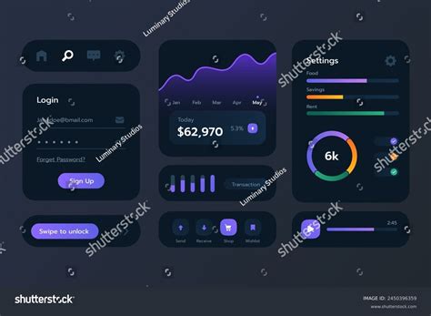 Gradient Ui Ux Elements Vector Design Stock Vector Royalty Free