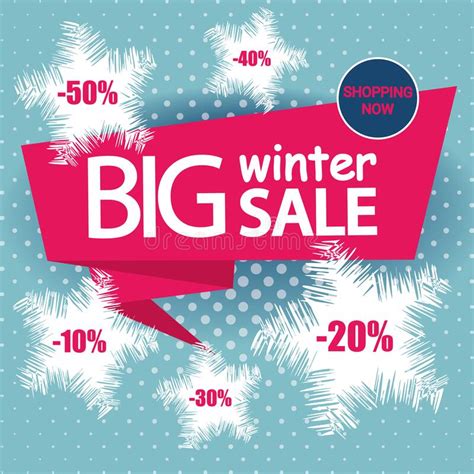 Big Winter Sale Banner And Poster Template Design Stock Illustration