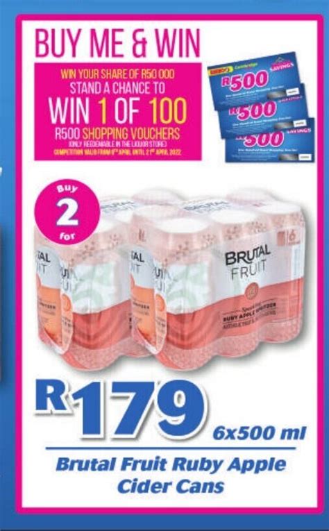Brutal Fruit Ruby Apple Cider Cans 6 X 500 Ml Offer At Cambridge Liquor
