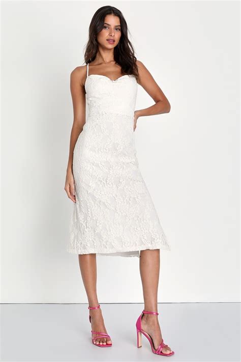 White Lace Midi Dress White Lace Cowl Dress Cowl Neck Midi Lulus