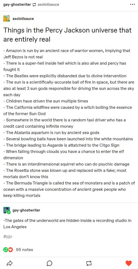 Percy Jackson Lore™ R Curatedtumblr