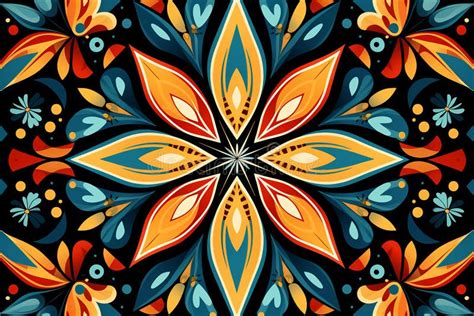 Symmetrical Patterns With Bold Geometric Shapes And Repeating Elements Background Stock