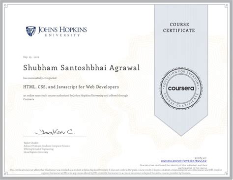 Shubham Agrawal On Linkedin Coursera Html5 Css3 Javascript