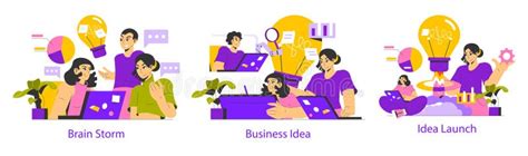 Idea Realization Flat Vector Illustration Stock Vector Illustration