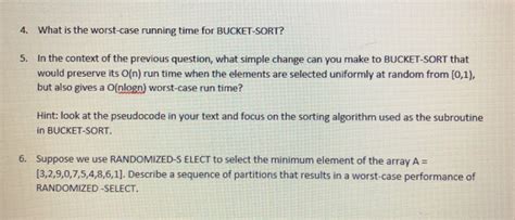 Solved 4 What Is The Worst Case Running Time For Chegg