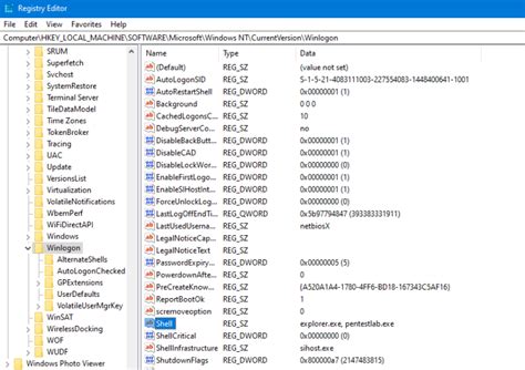 Winlogon Penetration Testing Lab