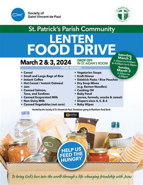 Svdp Food Collection St Patrick Parish Markham