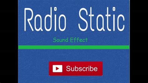 Radio Static Sound Effect YouTube