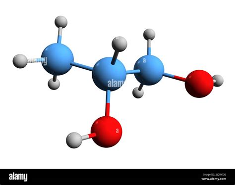 3d Image Of Propylene Glycol Skeletal Formula Molecular Chemical Structure Of E1520