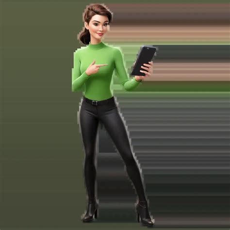 cartoon style women with android png a vibrant visual for techsavvy