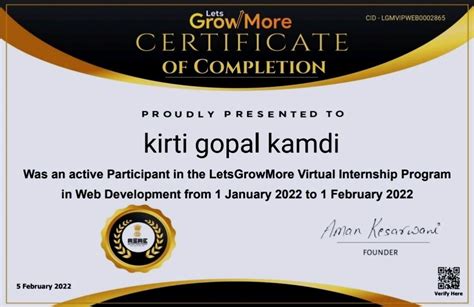Kirti Kamdi On Linkedin Lgmvip Letsgrowmore Interngrow Lgmvipjanuary