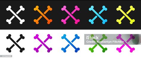 흑백 배경에 격리된 교차 된 인간의 뼈 아이콘을 설정합니다 벡터 개에 대한 스톡 벡터 아트 및 기타 이미지 개 개념 건강한 생활방식 Istock