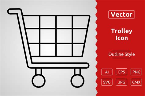 Vector Trolley Outline Icon Design Graphic By Muhammad Atiq · Creative Fabrica