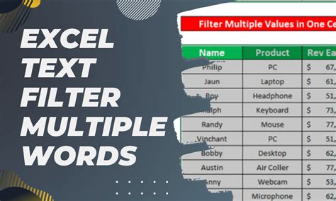 Excel Text Filter Multiple Words Earn And Excel