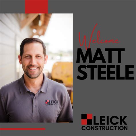 Big Welcome To Matt Steele Estimator Leick Construction Facebook