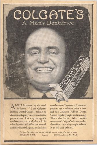 Colgates Vintage Print Ad 1920s Ribbon Dental Cream Black White Ebay