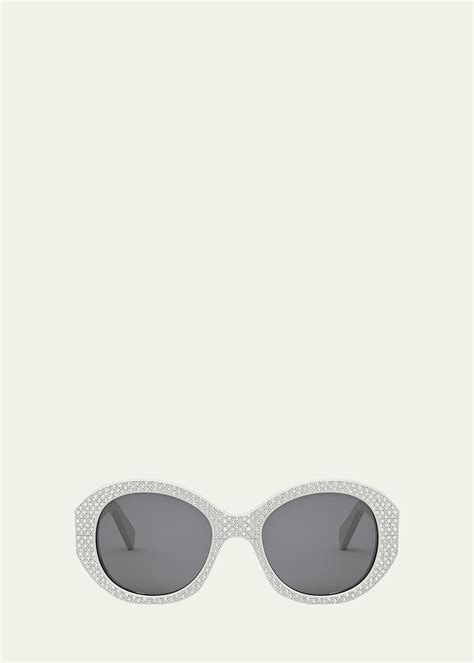 Celine Embellished Acetate Round Sunglasses Ivrysmk Editorialist