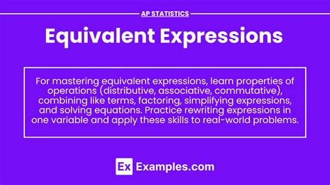 Equivalent Expressions Examples