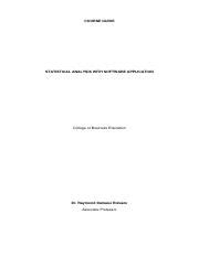 Statistical Analysis With Software Application Learn Course Hero