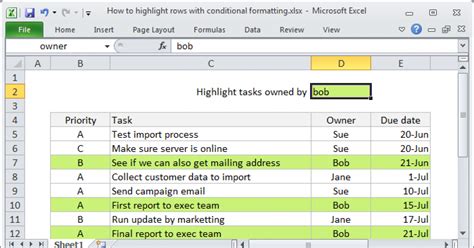 Highlight Entire Rows Excel Formula Exceljet