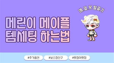 메이플 메린이 템세팅 강의 장비 추가옵션 보는법 잠재 토드 Youtube