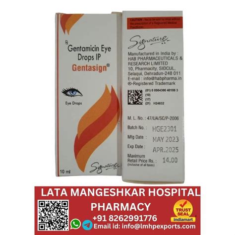 Gentasign Gentamicin Eye Drop Ip Packaging Size 10 Ml Packaging Type