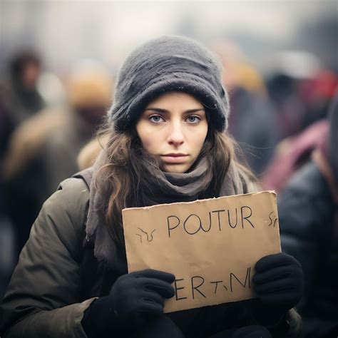 Premium Photo Photoshoot Of Silent Protest Woman Holding A Placard