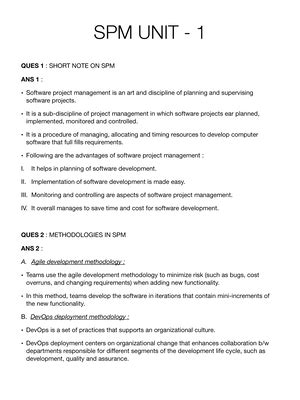 Spm Unit 3 Notes Updated B Tech Third Year Spm Studocu