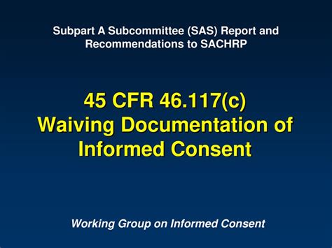 Subpart A Subcommittee Sas Ppt Download