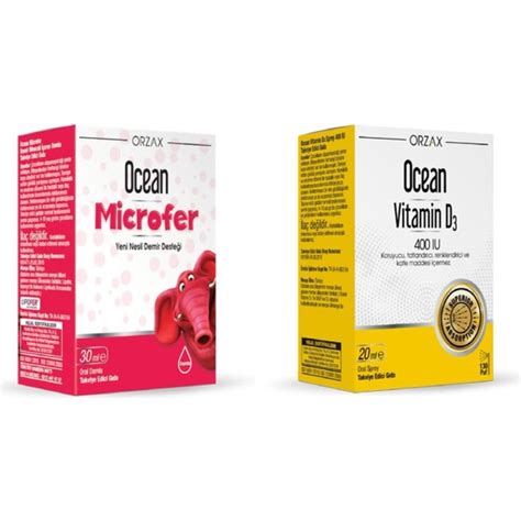 Orzax Ocean Microfer Damla ve Ocean Vitamin D Sprey 400 IU Fiyatı